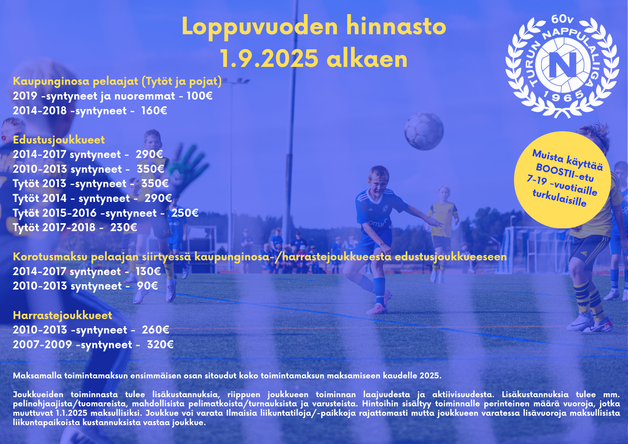 Loppukauden hinnasto julkaistu. - Turun Nappulaliiga Ry